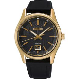 Seiko Herren Quarzuhr Armbanduhr, Damenuhr, Herrenuhr, Saphirglas, Datum schwarz