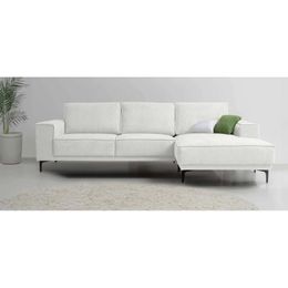 OTTO home Ecksofa &raquo;Polsterecke Oland, Struktur, Flachgewebe, Luxus-Microfaser, Boucle&laquo; L-Form, 280 cm, Wellenunterfederung, Skandi-Design, Metallf&uuml;&szlig;e 