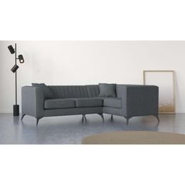 Home Affaire Ecksofa &raquo;MATTHEW L-Form ideal f&uuml;r kleine R&auml;ume, Ma&szlig;e B/T/H: 240/167/74 cm&laquo; elegantes Designsofa, Steppung im R&uuml;cken, incl. Zierkissen 