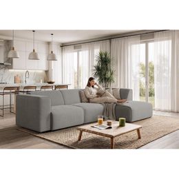 OTTO home Ecksofa &raquo;Merid L-Form, B: 295 cm - OTTO. Verl&auml;ssliche Qualit&auml;t.&laquo; jederzeit durch Module erweiterbar grau Struktur fein (100% Polyester);
