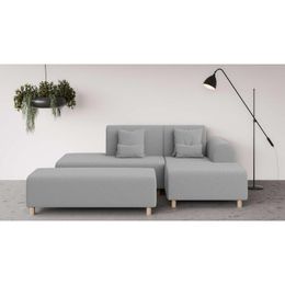 OTTO home Ecksofa &raquo;Suyala&laquo; L-Form mit Hocker grau 100% Polyester