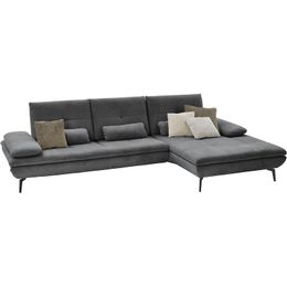 Die PlanBar Ecksofa &raquo;MP-IN23002 L-Form&laquo; wahlweise mit Armteil- und Sitztiefenverstellung schwarz 100% Recyceltes Polyester