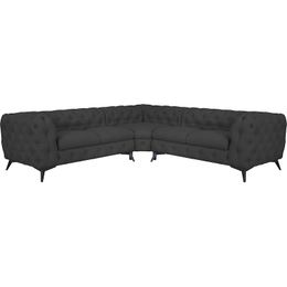 Home Affaire Chesterfield-Sofa &raquo;Ecksofa GLYNIS L-Form mit Wellenunterfederung, Ma&szlig;e B/T/H 264/264/75cm&laquo; aufw&auml;ndige Knopfheftung, moderne Chesterfield 