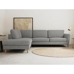 Home Affaire Ecksofa &raquo;MARSEILLE 278/202 cm, L-Form, Ottom. rechts/links, verschiedene Bez&uuml;ge&laquo; Massivholzbeine Eiche, Landhausstil, Wellenunterfederung