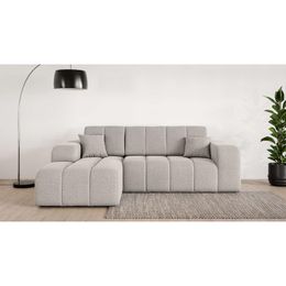 OTTO home Ecksofa &raquo;CASSY L-Form, Schlafsofa mit Bettkasten, Ma&szlig;e B/T/H: 245/165/88 cm&laquo; mit 2 R&uuml;ckenkissen, Recamiere rechts oder links bestellbar grau