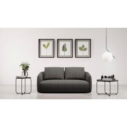 Trendmanufaktur 2-Sitzer &raquo;Shawn Designsofa mit elegant geschwungen Armlehnen, bequem&laquo; organischer Form, mit hochwertigem Bezug grau 95% Polyester, 5% 