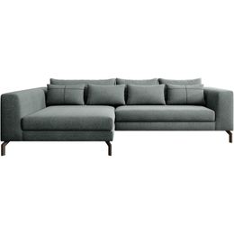 Home Affaire Ecksofa &raquo;Cross, mit softem Sitz, L-Form, wendbare Zierkissen, Breite 284 cm&laquo; Couch mit vielen Kissen, stylische Kreuznaht, elegante 