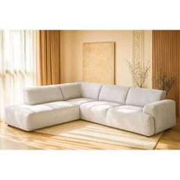 Home Affaire Ecksofa &raquo;Linkka, Breite 282 cm&laquo; L-Form, in einem weichen Chenille-Stoff, mit Wellenunterfederung beige 90% PES, 10% Nylon