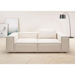 Home Affaire 2-Sitzer &raquo;Watertown, modernes Sofa 246 cm breit, auch in Feincord&laquo; stilvolles Sofa f&uuml;r 2 Personen mit extra breiter Sitzfl&auml;che beige 100%