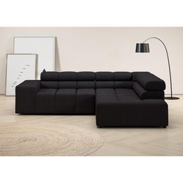 Home Affaire Ecksofa &raquo;Ancona, incl. Kopfteilverstellung + 3 Zierkissen, L-Form, Breite 249cm&laquo; wahlweise motorische Sitztiefenverstellung, B/T(H: 249/