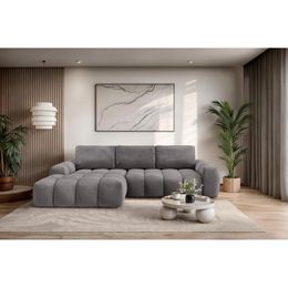 OTTO home Ecksofa &raquo;AZITA L-Form, 270 cm - OTTO. Verl&auml;ssliche Qualit&auml;t.&laquo; wahlweise als Schlafsofa m. Bettkasten, Bubble-Optik grau 100% Polyester