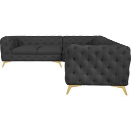 Home Affaire Chesterfield-Sofa &raquo;Ecksofa GLYNIS L-Form mit Wellenunterfederung, Ma&szlig;e B/T/H 323/264/75cm&laquo; aufw&auml;ndige Knopfheftung, moderne Chesterfield 