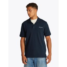 Tommy Jeans Herren Poloshirt &raquo;TJM REG LINEAR POLO EXT&laquo; Mit Rundhalsausschnitt blau L