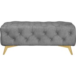 Home Affaire Polsterhocker &raquo;Glynis&laquo; aufw&auml;ndige Knopfheftung, moderne Chesterfield Optik, Fu&szlig;farbe w&auml;hlbar grau Struktur (100% Polyester);Samtoptik (
