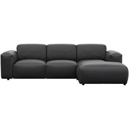 FLEXLUX Ecksofa &raquo;Lucera Chaislongue rechts oder links, L-Form, bequem&laquo; modern & anschmiegsam, Kaltschaum, Stahl-Wellenunterfederung schwarz 100% 