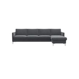 FLEXLUX Ecksofa &raquo;Fiore, L-Form, bequem und komfortabel durch hochwertigem Sitzaufbau&laquo; schmale Armlehnen, Kaltschaum, F&uuml;&szlig;e Alu grau