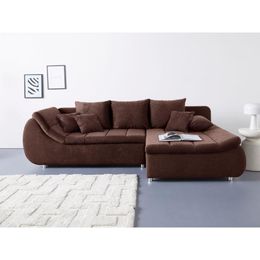 Home Affaire Ecksofa &raquo;Imola, elegant und modern, aktuelle Steppung im Sitz, bequem, L-Form&laquo; frei im Raum stellbar, wahlweise mit Bettfunktion und 