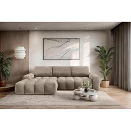 OTTO home Ecksofa &raquo;AZITA L-Form, 270 cm - OTTO. Verl&auml;ssliche Qualit&auml;t.&laquo; wahlweise als Schlafsofa m. Bettkasten, Bubble-Optik beige 100% Polyester