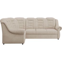 Home Affaire Ecksofa &raquo;Boston L-Form&laquo; mit hoher R&uuml;ckenlehne, wahlweise mit Bettfunktion & Stauraum beige 100% Polyester