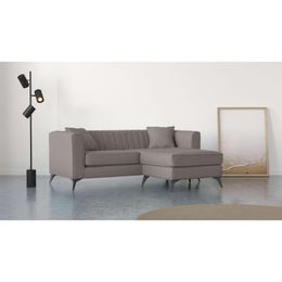 Home Affaire Ecksofa &raquo;MATTHEW L-Form ideal f&uuml;r kleine R&auml;ume, Ma&szlig;e B/T/H: 201/162/74 cm&laquo; elegantes Designsofa, feine Steppung im R&uuml;cken, incl. 
