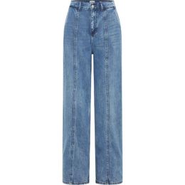 Mustang Damen Mustang Weite Jeans &raquo;Damen Style Luise Wide&laquo; blau 33, L&auml;nge 32
