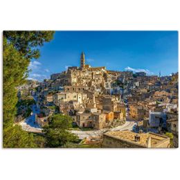 Artland Leinwandbild &raquo;Historische Altstadt von Matera Italien&laquo; Italien 1 Stk. tlg. auf Holzrahmen gespannt blau Leinwand