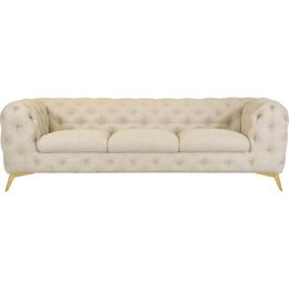 Home Affaire Chesterfield-Sofa &raquo;Glynis&laquo; aufw&auml;ndige Knopfheftung, moderne Chesterfield Optik, Fu&szlig;farbe w&auml;hlbar beige Struktur (100% Polyester);