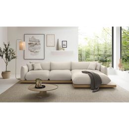 OTTO home Ecksofa &raquo;Kalix L-Form, 323 cm - OTTO. Verl&auml;ssliche Qualit&auml;t.&laquo; Designsofa, auf Holzplateau, Strukturstoff, hoher Sitzkomfort beige