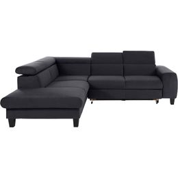 COTTA Ecksofa &raquo;Morven L-Form&laquo; wahlweise mit Bettfunktion, Bettkasten & Wireless-Charger grau Microfaser PRIMABELLE (100% Polyester);Flachgewebe (100% 