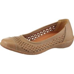 Damen Ballerina mit perforiertem Leder camel Gr&ouml;&szlig;e 39