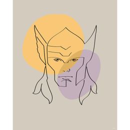 Komar Bild &raquo;Soulful Sanctuary Thor Head&laquo; Natur 1 Stk. tlg. Wandbild zur Dekoration im Kinderzimmer - ohne Rahmen bunt Holz, Papier