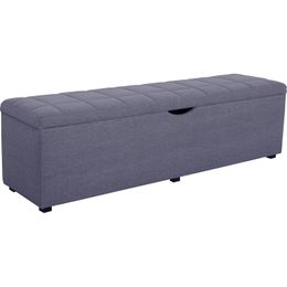 Home Affaire Hockerbank &raquo;Checked&laquo; mit Stauraum, Breite 120 cm und 160 cm, als Bettbank geeignet blau Struktur fein (100% Polyester) f&uuml;r Bett Classico,