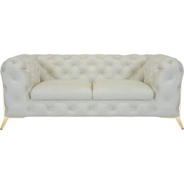 Home Affaire Chesterfield-Sofa &raquo;Amaury&laquo; aufw&auml;ndige Knopfheftung, moderne Chesterfield Optik, Fu&szlig;farbe w&auml;hlbar beige Struktur (100% Polyester9;