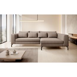 Home Affaire Ecksofa &raquo;Cross, mit softem Sitz, L-Form, wendbare Zierkissen, Breite 284 cm&laquo; Couch mit vielen Kissen, stylische Kreuznaht, elegante 