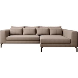 Home Affaire Ecksofa &raquo;Cross, mit softem Sitz, L-Form, wendbare Zierkissen, Breite 284 cm&laquo; Couch mit vielen Kissen, stylische Kreuznaht, elegante 