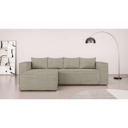 Home Affaire Ecksofa &raquo;LINCOLNVILLE mit Bettfunktion und Bettkasten, Ma&szlig;e B/H/T 244/76/150 cm&laquo; L-Form mit Wellenunterfederung, Recamiere beidseitig 