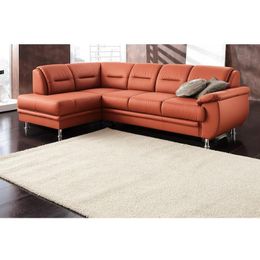 Sit & More sit&more Ecksofa &raquo;Mailand L-Form, B: 250 cm&laquo; optional Bettfunktion orange Luxus-Kunstleder;Kunstleder Softlux ;NaturLEDER (echtes Rindleder)/Korpus 