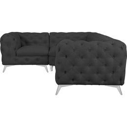 Home Affaire Chesterfield-Sofa &raquo;Ecksofa GLYNIS L-Form mit Wellenunterfederung, Ma&szlig;e B/T/H 264/204/75cm&laquo; aufw&auml;ndige Knopfheftung, moderne Chesterfield 