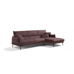 Egoitaliano Ecksofa &raquo;FUNNY, hochwertiges & aktuelles Design, bequeme R&uuml;ckenlehne, L-Form&laquo; hochwertiger Sitzkomfort, L-Form braun 100% Polyester