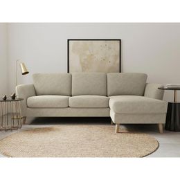 Home Affaire Ecksofa &raquo;MARSEILLE (242/152cm),L-Form, Rec. rechts/links&laquo; Massivholzbeine Eiche, Landhausstil, Wellenunterfederung grau 85% Polypropylene
