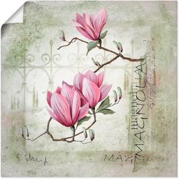 Artland Wandbild &raquo;Pinke Magnolie&laquo; Blumen 1 Stk. tlg. als Leinwandbild, Poster in verschied. Gr&ouml;&szlig;en pink