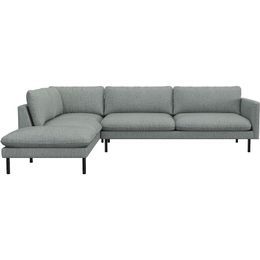 FLEXLUX Ecksofa &raquo;Bolzano, elegant und bequem, L-Form&laquo; Sitzaufbau mit Kaltschaum & Stahl-Wellen, lose Sitz -& R&uuml;ckenkissen blau 62% Polyester, 17% 