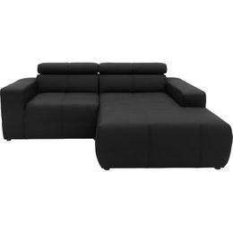 DOMO collection Ecksofa &raquo;Brandon, inkl. Kopfteilverstellung, B/T/H: 214/100/80 cm, L-Form&laquo; Mit Kopfteilverstellung, auch in Leder und Cord, L-Form 