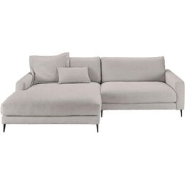 Home Affaire Ecksofa &raquo;Downtown, B/T/H: 272/190/84 cm L-Form&laquo; weicher Sitzkomfort auch in Cord und Boucl&eacute;, incl. Zierkissen grau 100% Polyester