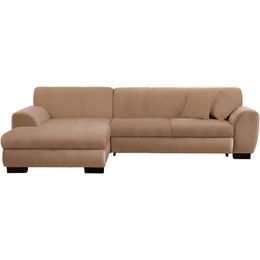 Home Affaire Ecksofa &raquo;Nika zeitlos und elegant, L-Form&laquo; wahlweise mit Bettfunktion, auch in Cord braun Primabelle-Microfaser (100% Polyester);Struktur