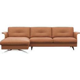 FLEXLUX Ecksofa &raquo;Glow, super bequem durch hochwertigem Sitzaufbau mit Federkern, L-Form&laquo; Modernes skandinavisches Design braun 100% Echteder