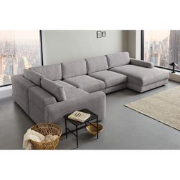 Home Affaire Wohnlandschaft &raquo;Bloomfield, Mega Polsterecke, Breite 390cm, viel Platz, U-Form&laquo; In verschiedenen Gr&ouml;&szlig;en bestellbar grau 92% Polyester 8% 