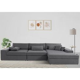 OTTO home Ecksofa &raquo;Enid L-Form&laquo; 3 Teile, bestehend aus Modulen, in vielen Bez&uuml;gen, auch in Breitcord schwarz Baumwollmix (60% Baumwolle/40% Leinen);