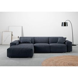 Home Affaire Ecksofa &raquo;Glimminge auch in Breitcord, Feincord, Boucl&eacute; + Easy care-Bezug&laquo; L-Form, Breite 294, Zierkissen blau 100% Polyester