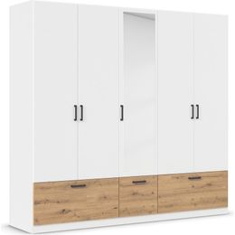 Rauch Dreht&uuml;renschrank &raquo;Kleiderschrank Schrank Garderobe W&auml;scheschrank BARI mit Spiegel&laquo; mit Schubk&auml;sten und modernem Griff in Graumetallic MADE IN 